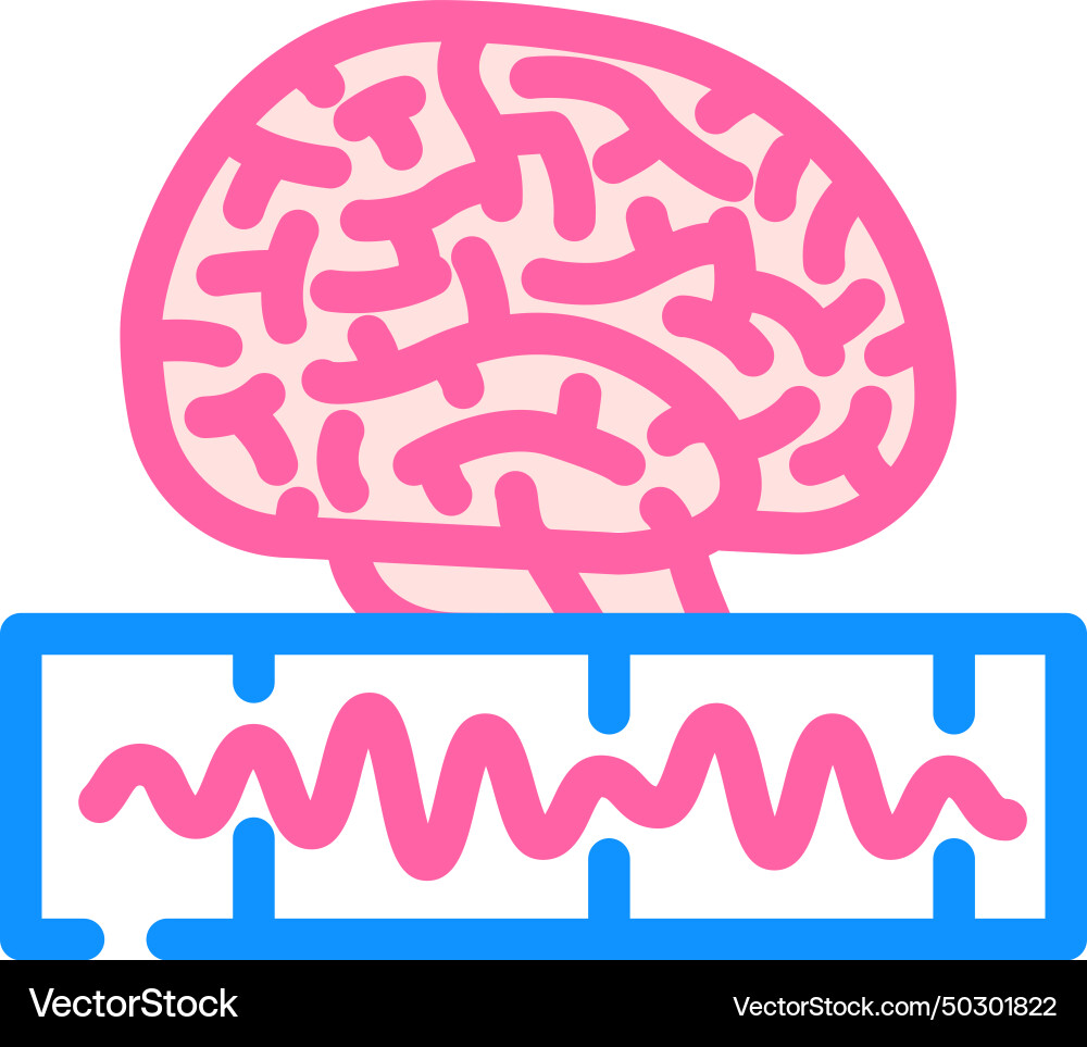Brainwaves neuroscience neurology color icon Vector Image
