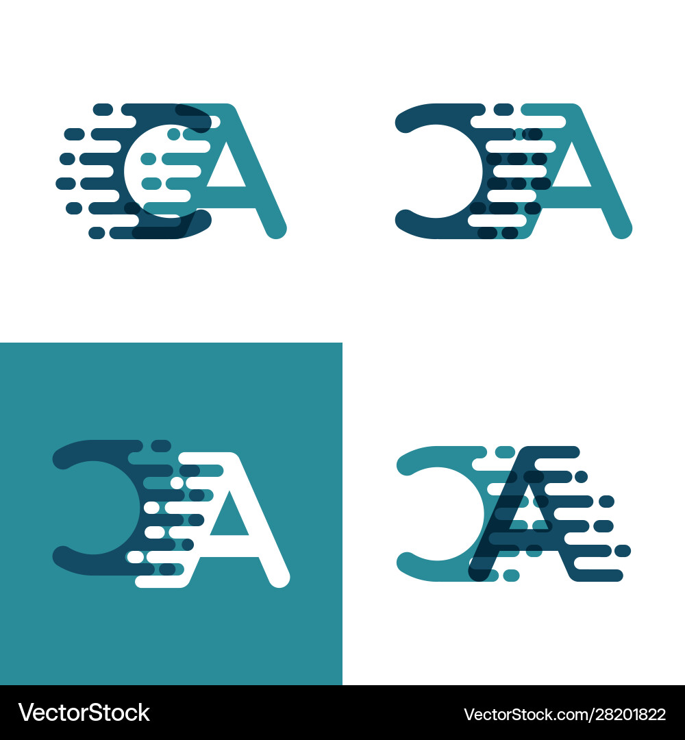 Ca letters logo with accent speed in light green Vector Image