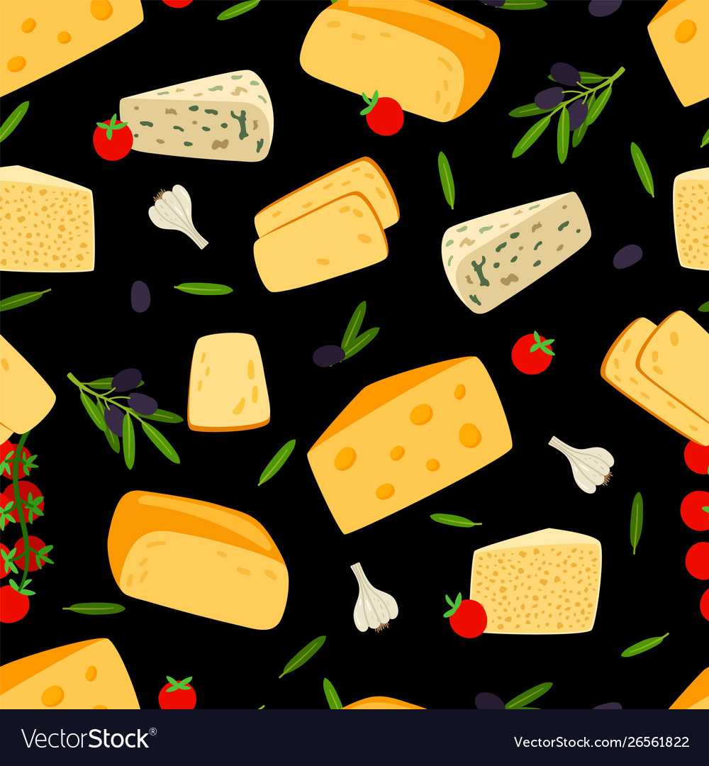 Cheese seamless pattern Royalty Free Vector Image