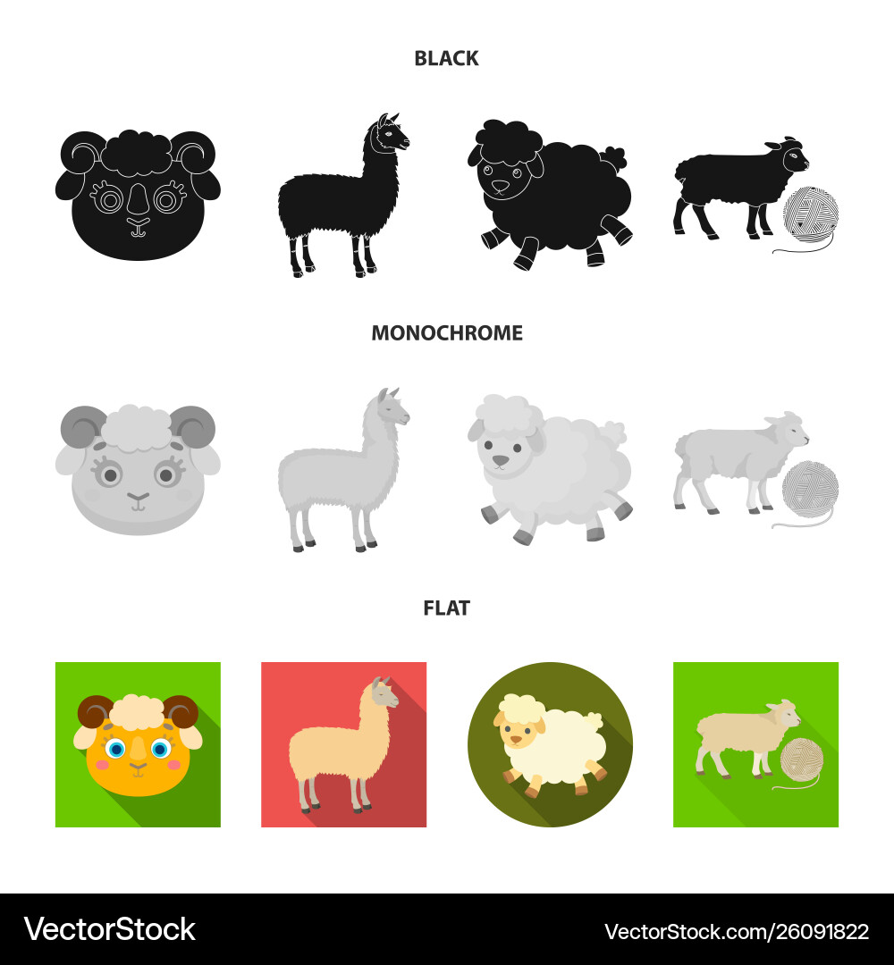 Design sheep and goat icon collection Royalty Free Vector