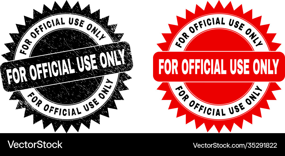 For official use only black rosette stamp seal Vector Image