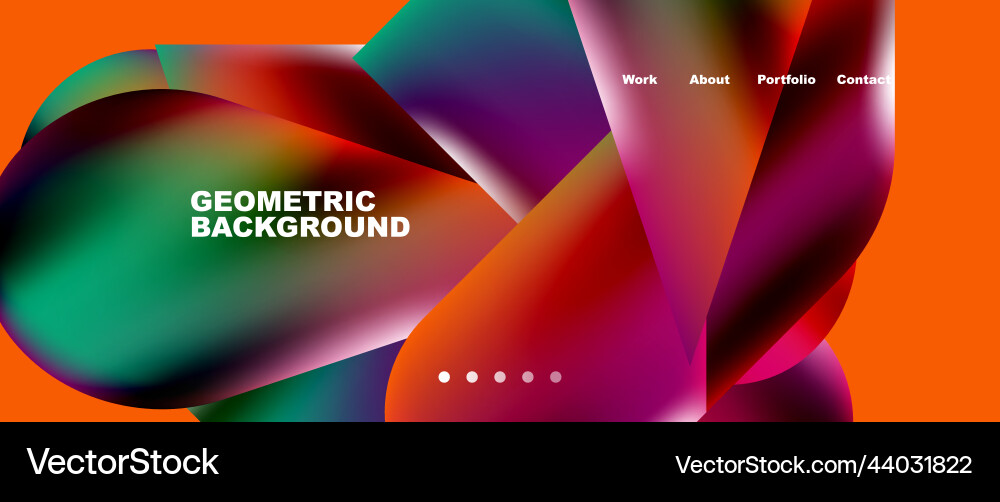 Landing page background template colorful plastic Vector Image