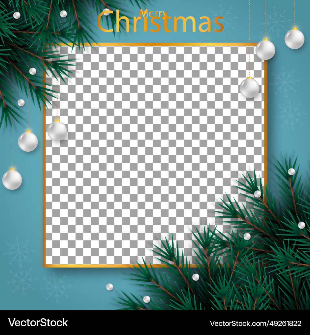 Merry christmas photo frame Royalty Free Vector Image