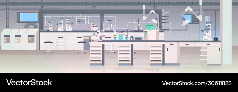 Modern lab interior empty no people chemical Vector Image