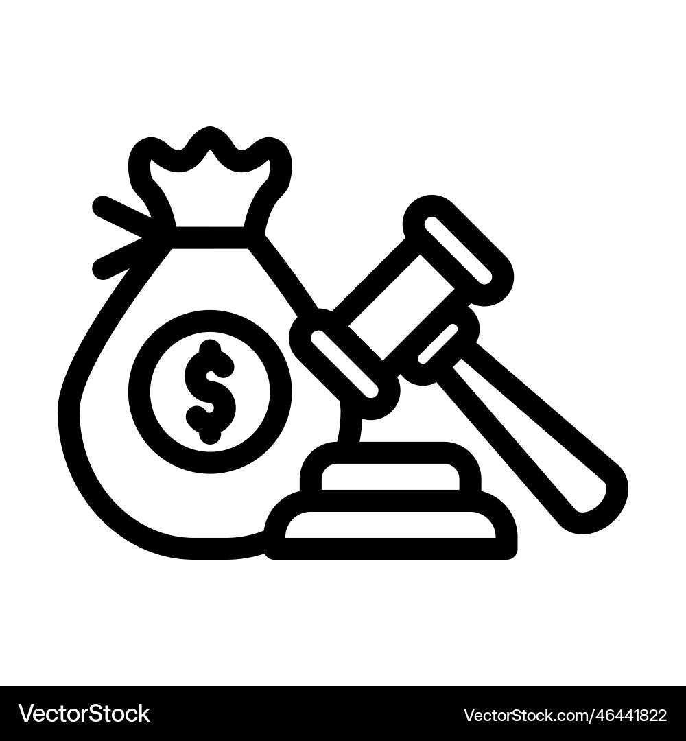 Penalty thick line icon for personal Royalty Free Vector