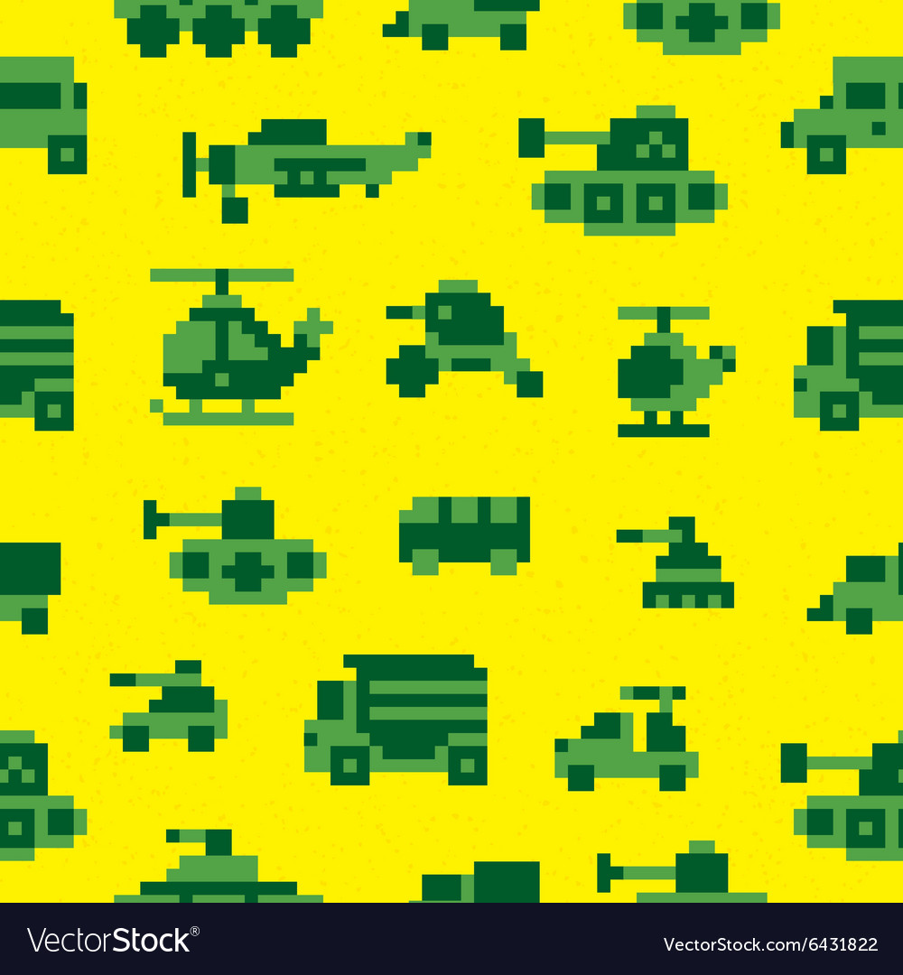 Pixel war seamless pattern Royalty Free Vector Image