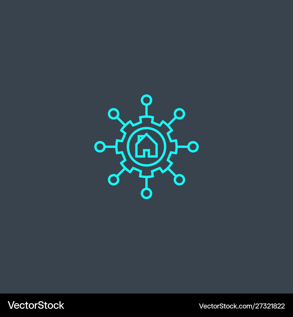 Property management concept blue line icon simple Vector Image