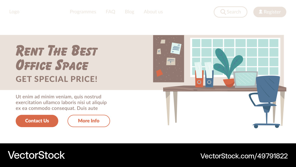 Rent best office space special price for workers Vector Image