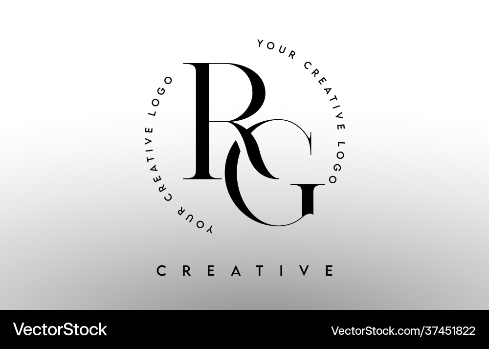 Rg letter logo design with serif typography font Vector Image