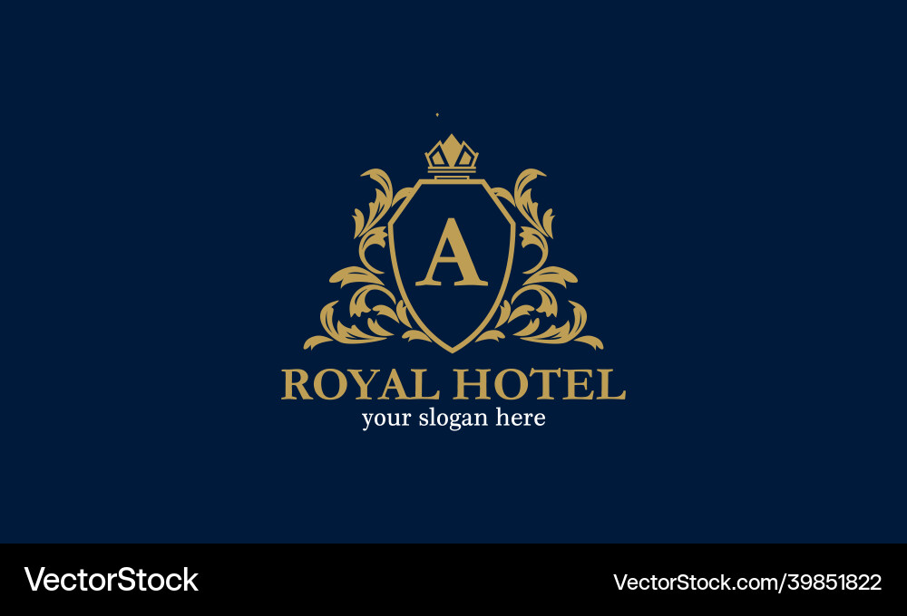 Royal hotel luxury logo Royalty Free Vector Image