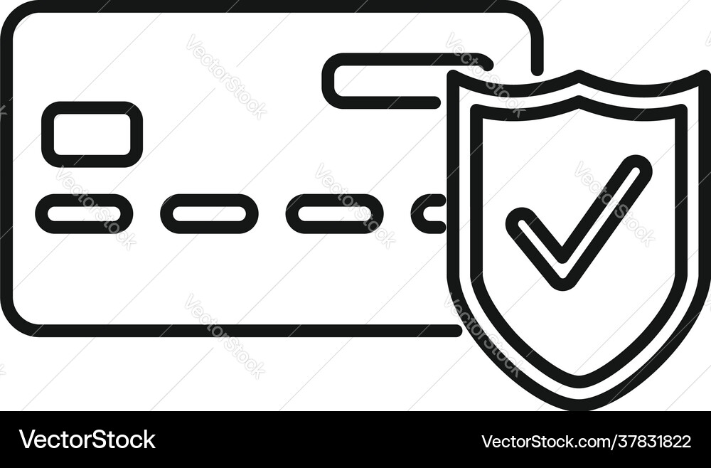 Security credit card icon outline style Royalty Free Vector