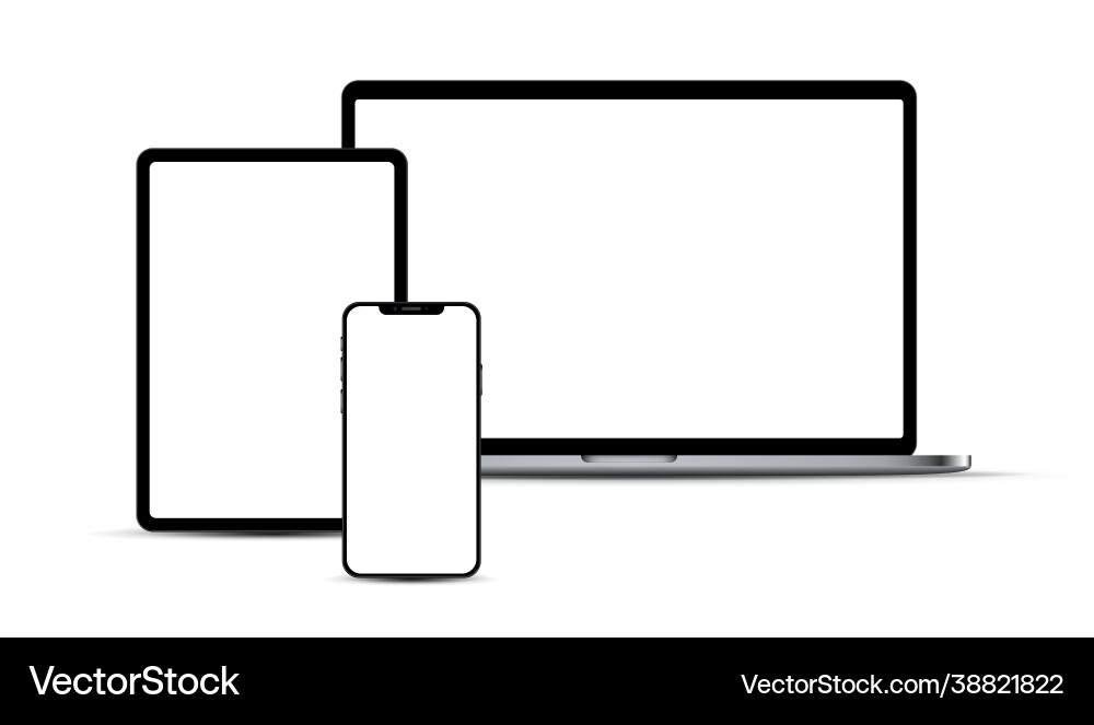 Set portable electronic devices smartphone Vector Image