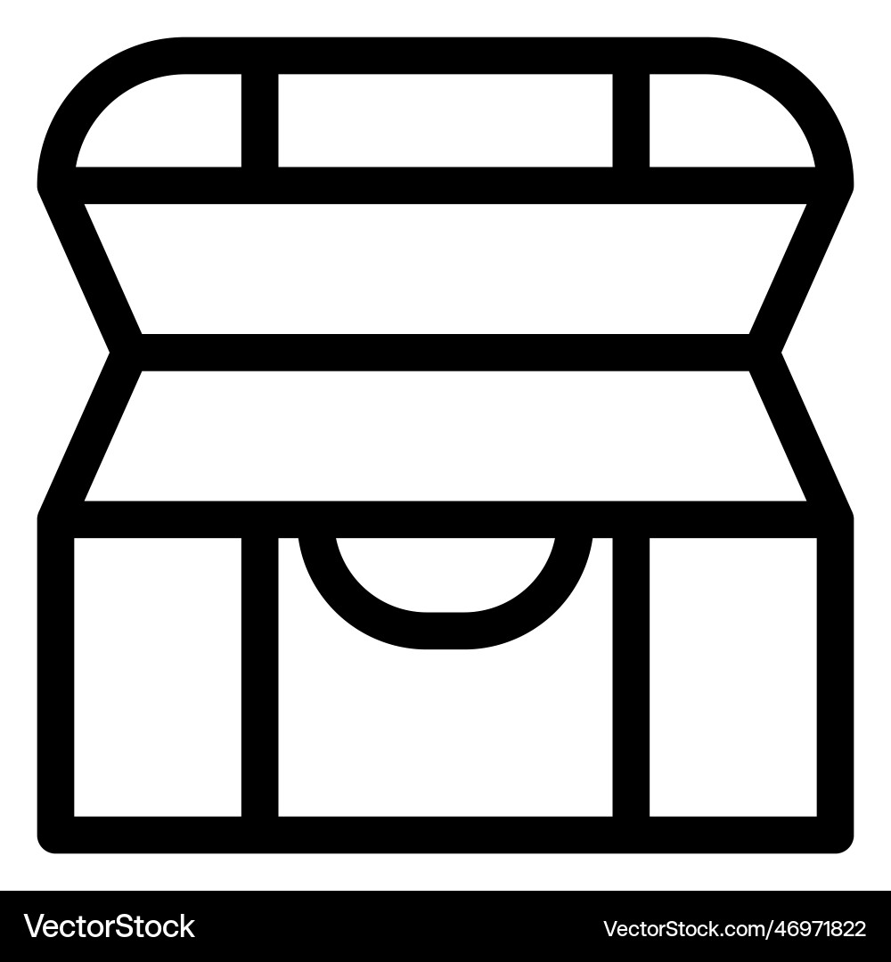 Wooden chest a storage for valuable items Vector Image