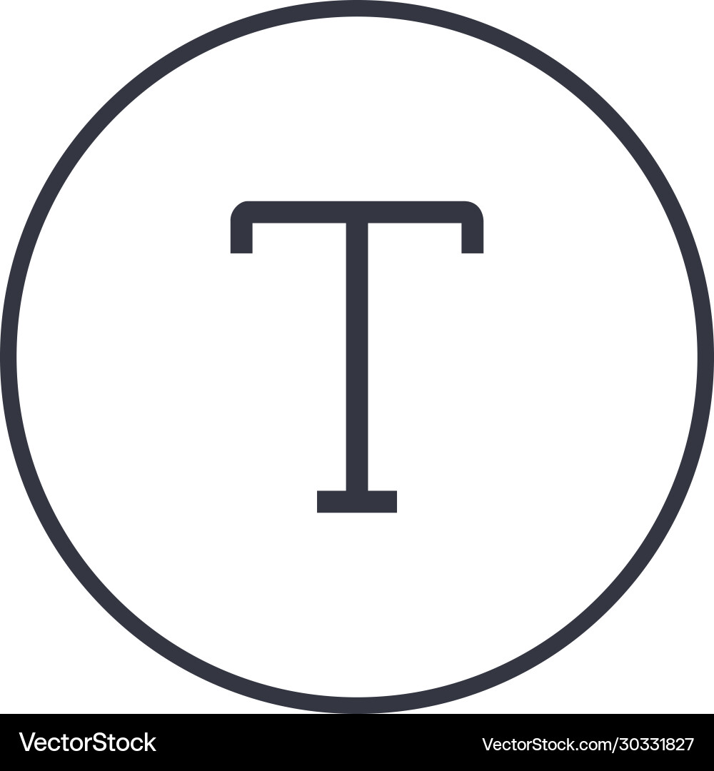 Add font or text icon in circle sign Royalty Free Vector
