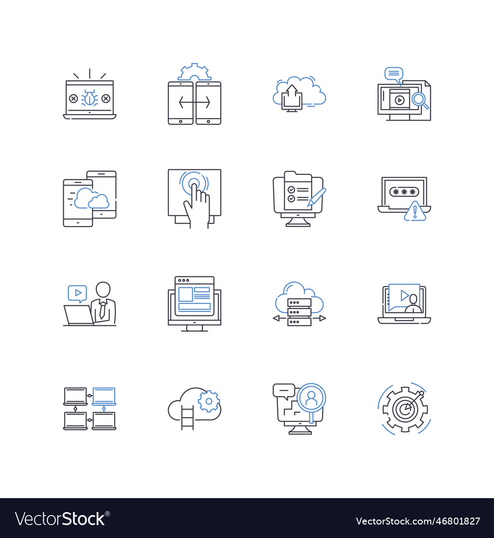 Artificial technology line icons collection Vector Image