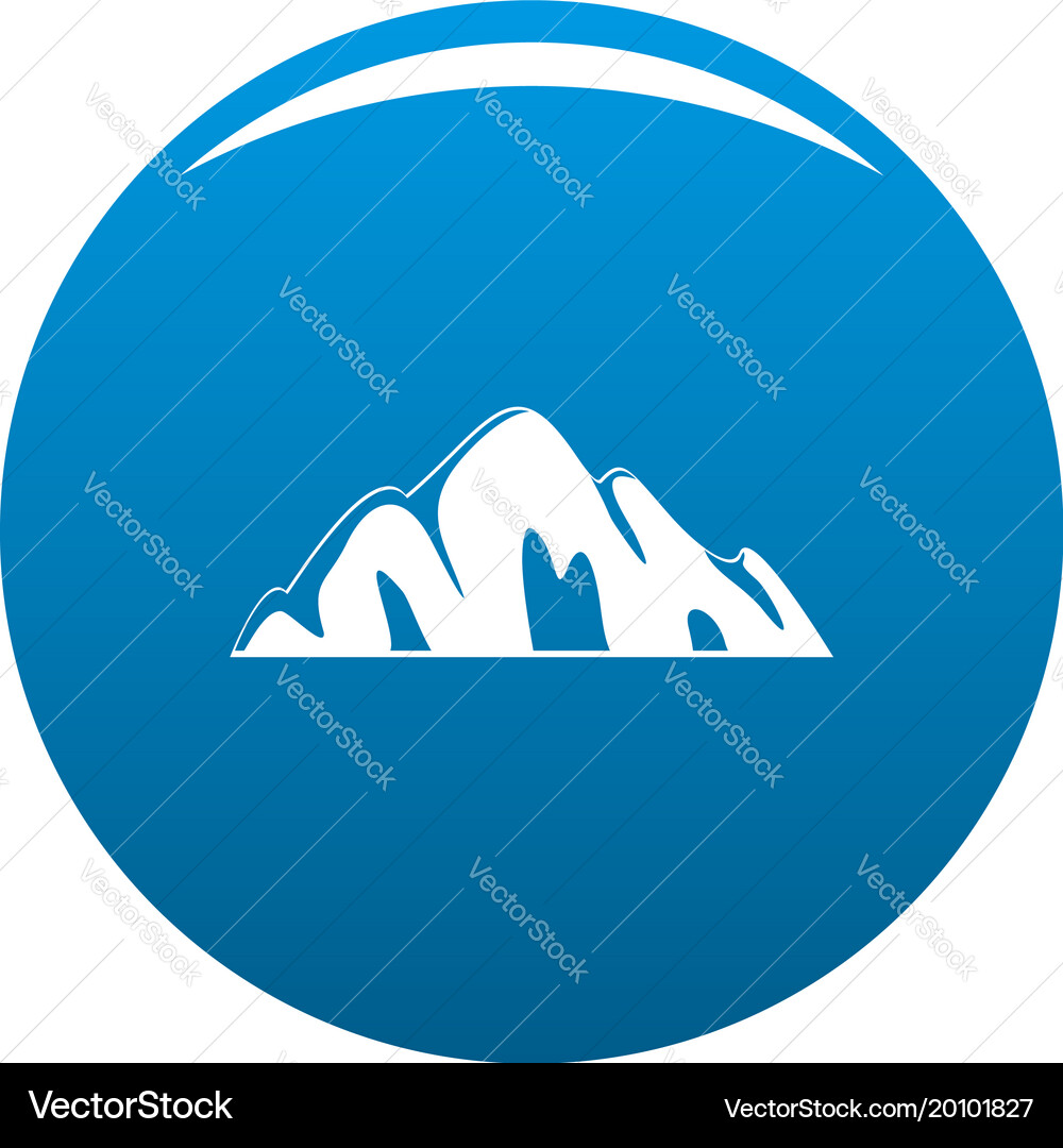 Beautiful mountain icon blue Royalty Free Vector Image