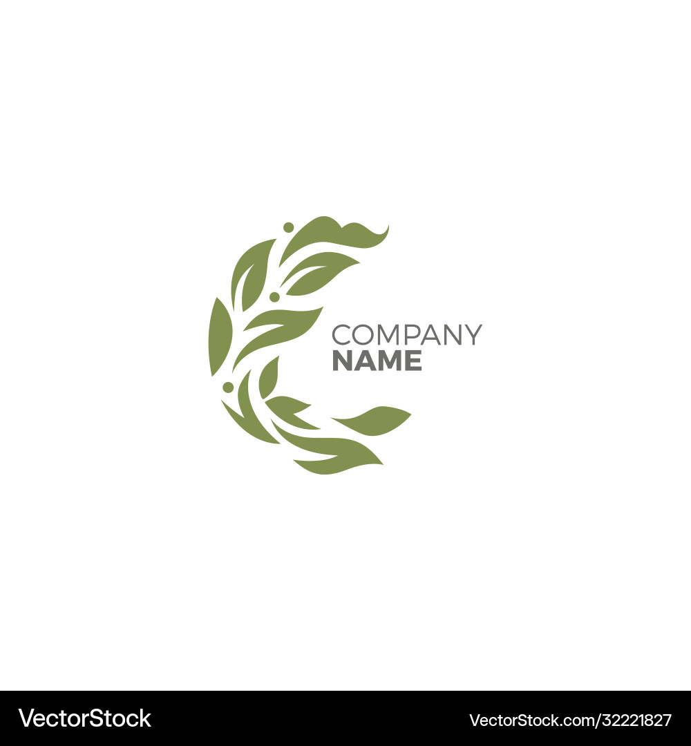 C leaf logo symbol Royalty Free Vector Image - VectorStock