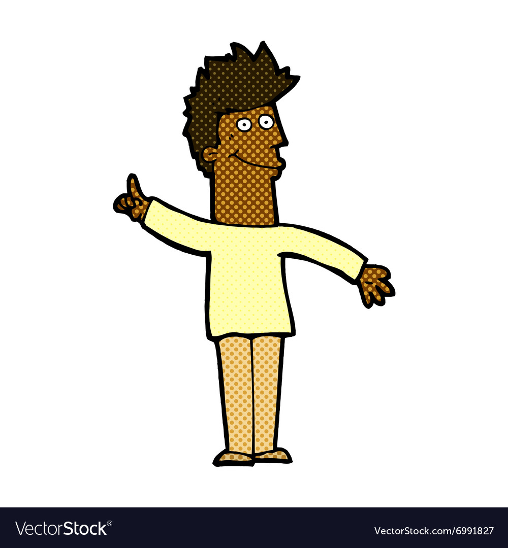 Comic cartoon man with idea Royalty Free Vector Image