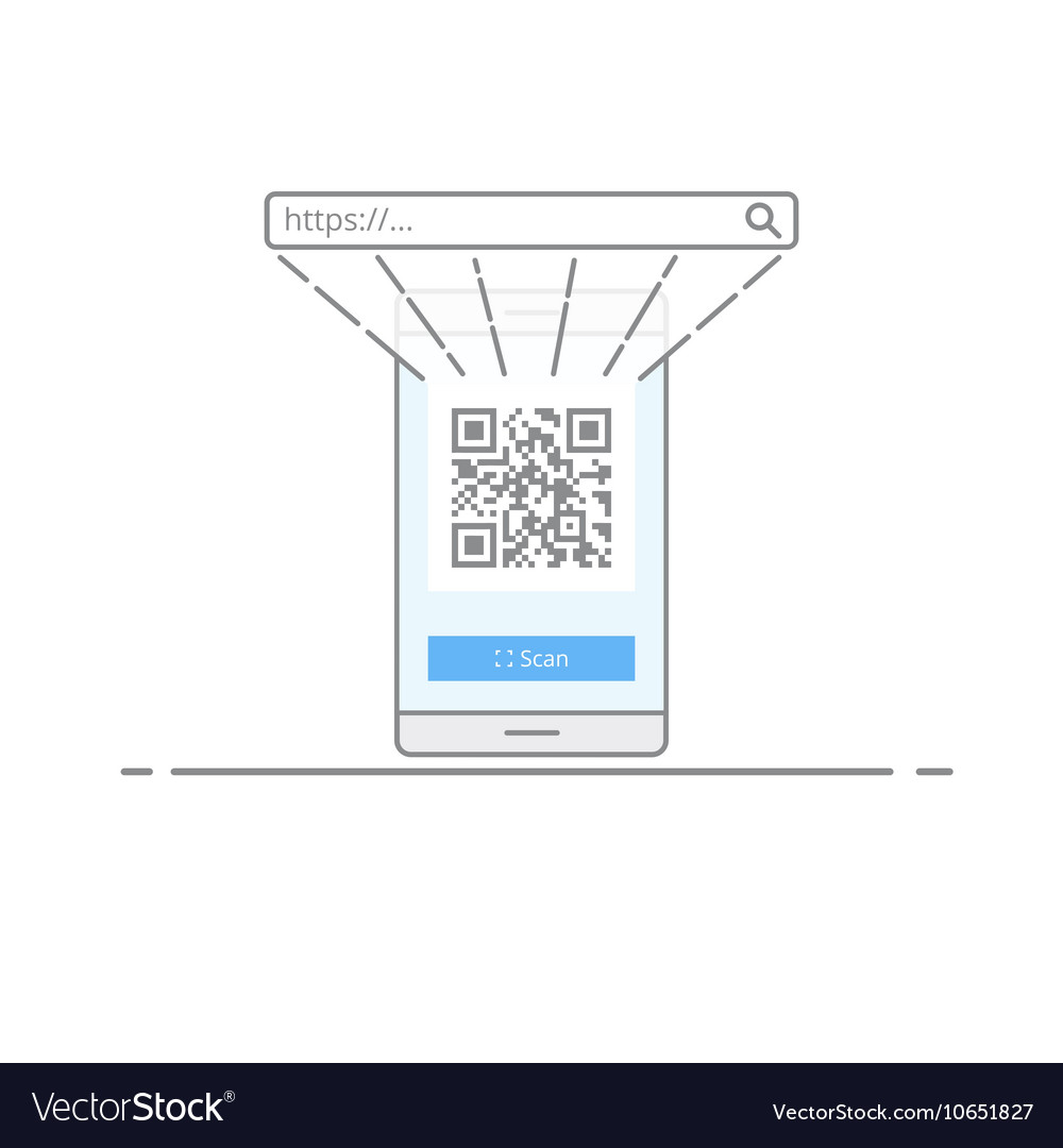 Concept scanning qr code with camera on your Vector Image
