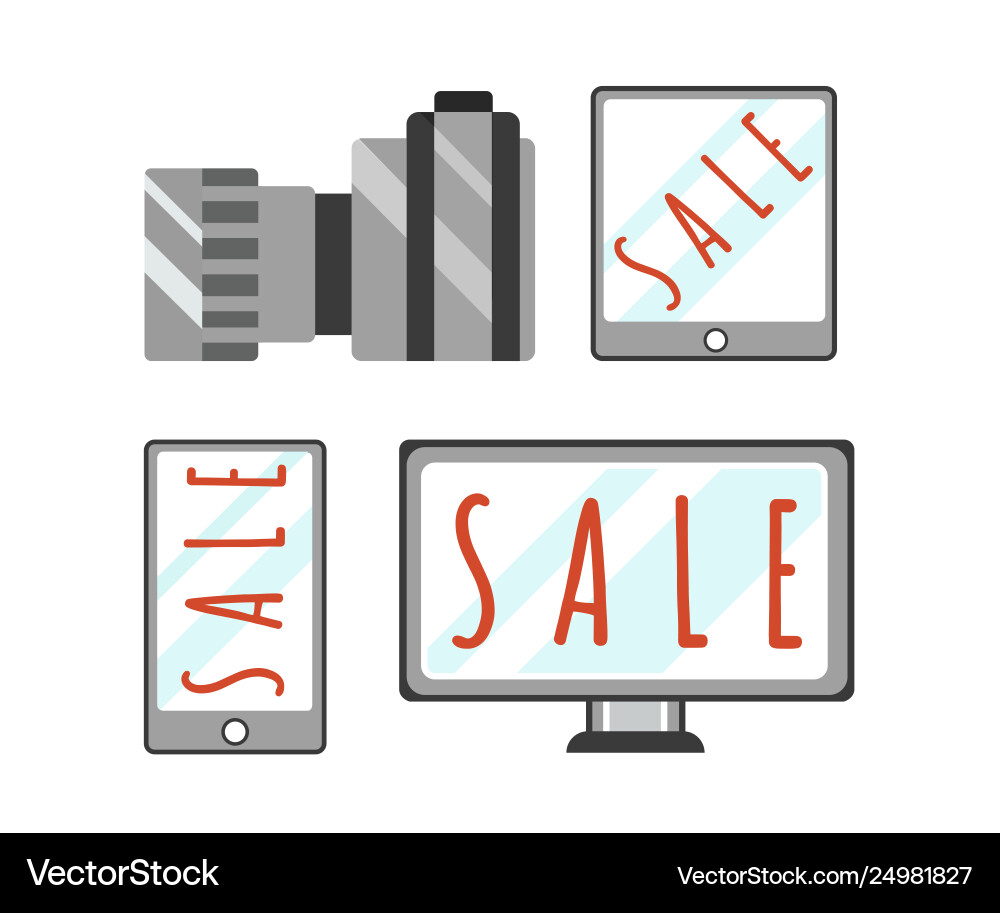 Devices and gadgets sale set Royalty Free Vector Image