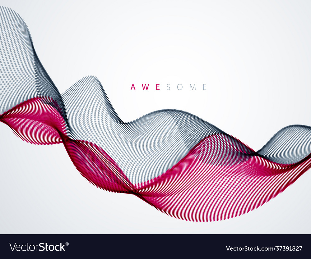 Dynamic particles sound wave flowing dotted Vector Image Dynamic particles sound wave flowing dotted Vector Image