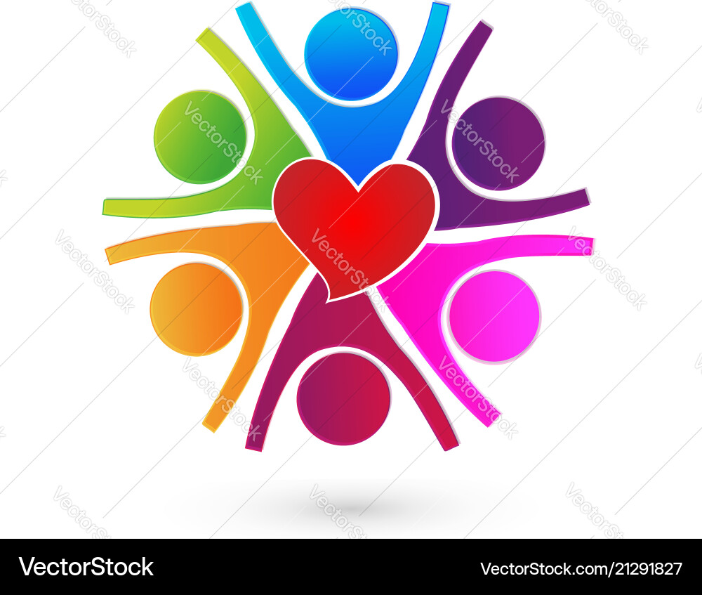 Family teamwork love icon Royalty Free Vector Image