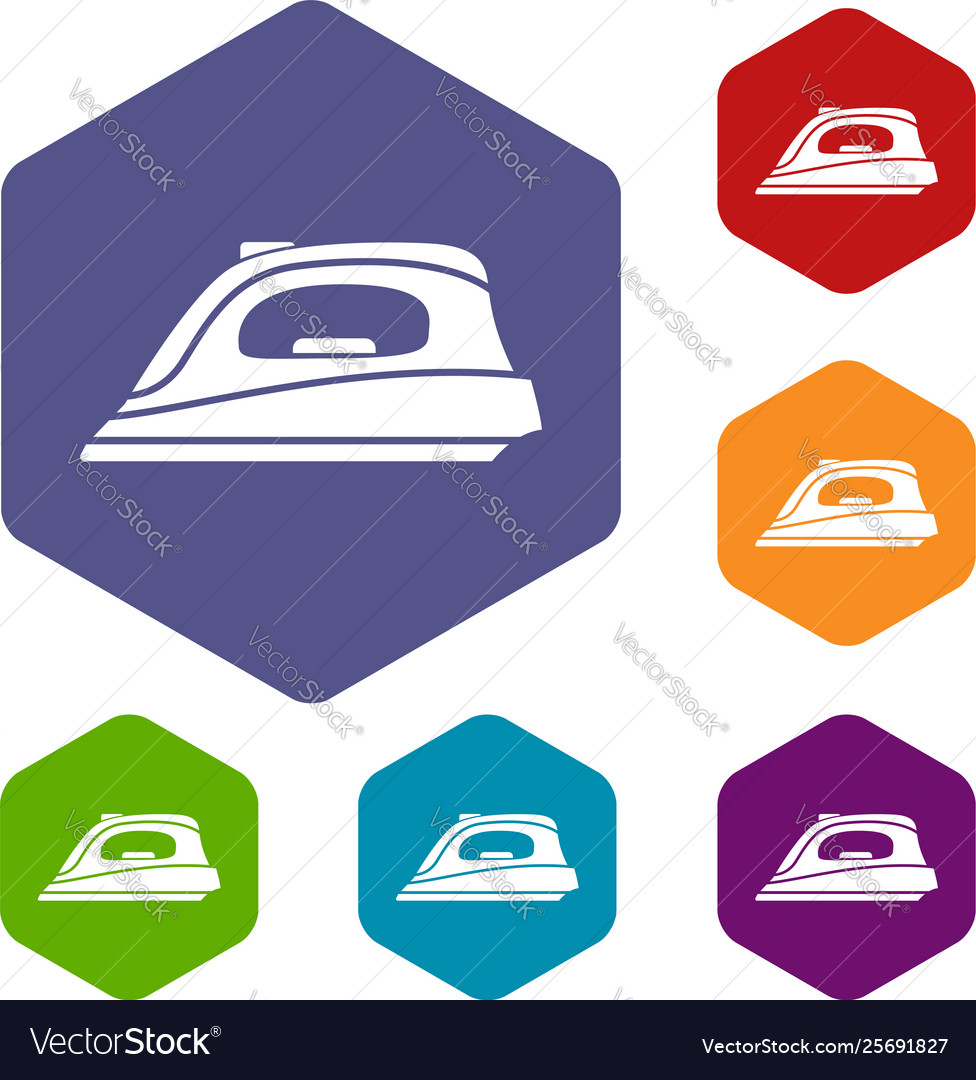 Iron icons hexahedron Royalty Free Vector Image