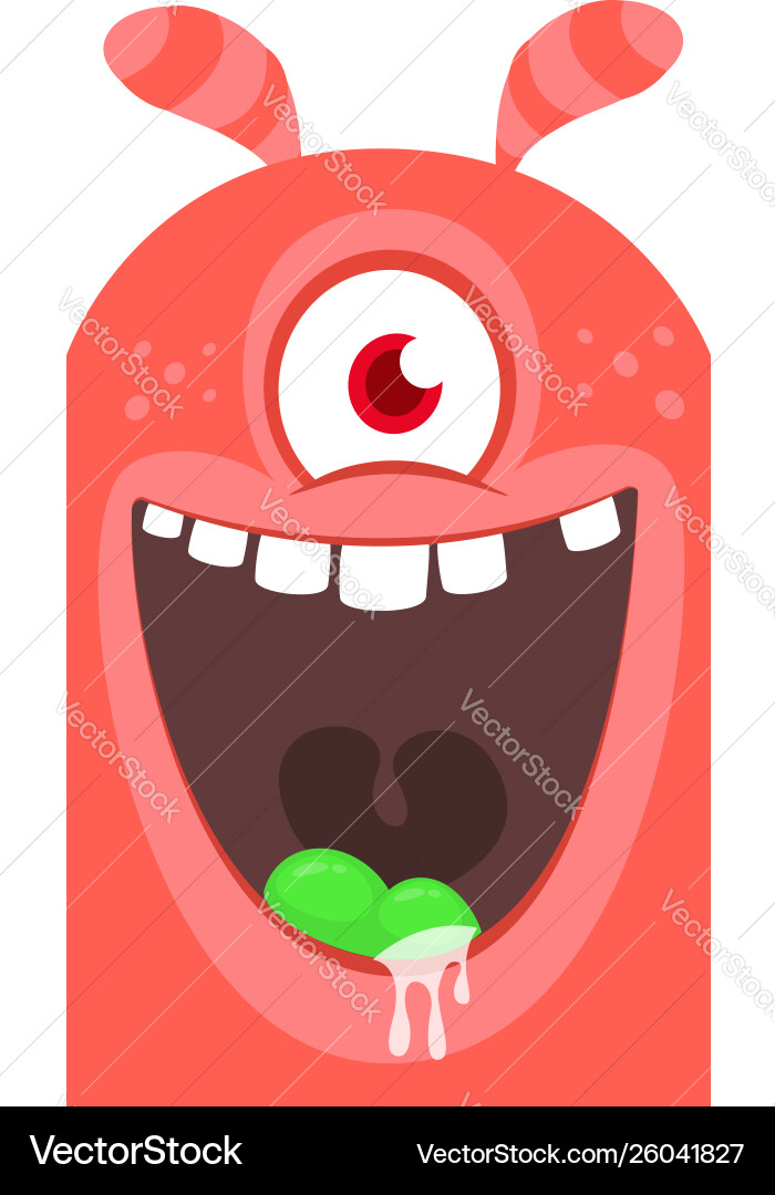Laughting monster face emotion halloween Vector Image
