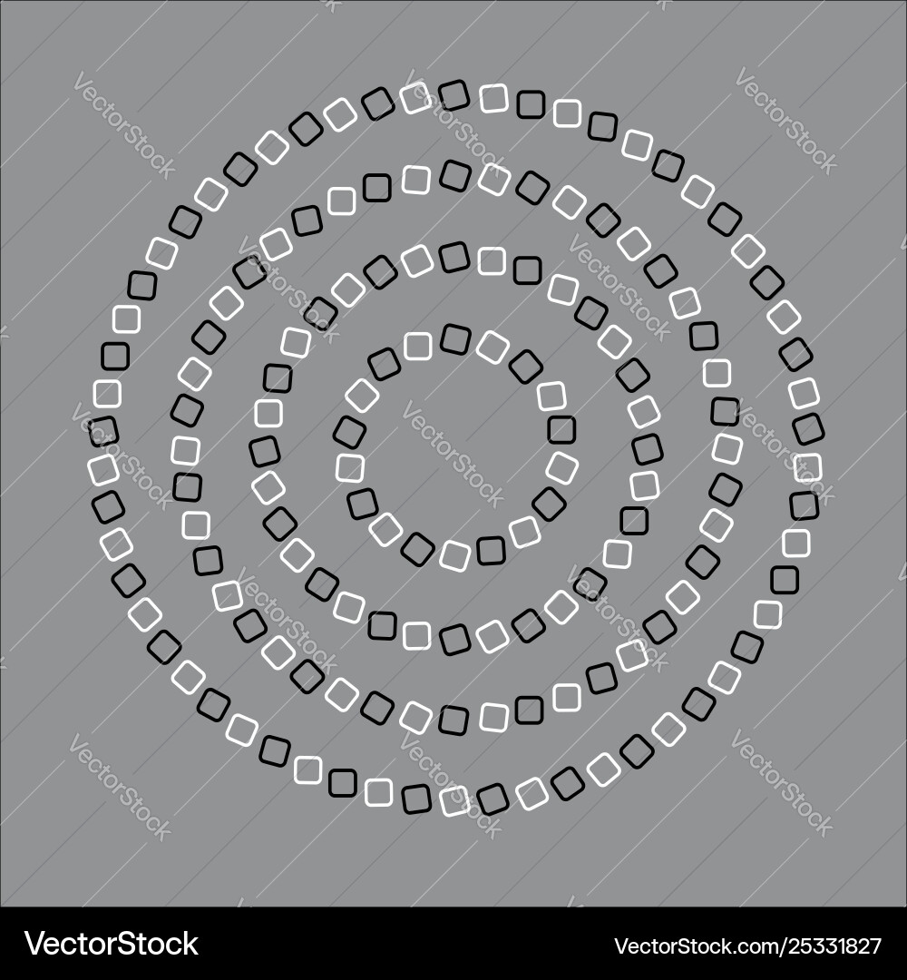 N optical circles that appear to be spiraling Vector Image