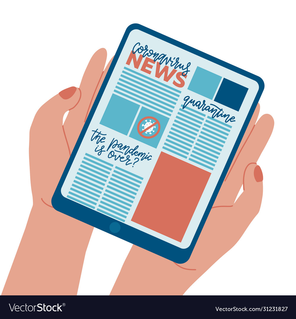 News concept - tablet computer with proven facts Vector Image News concept - tablet computer with proven facts Vector Image