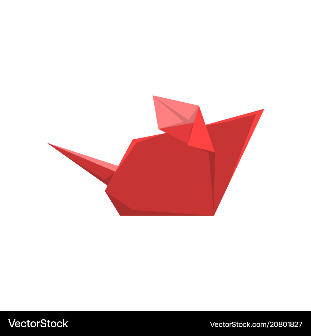 Red paper mouse made in origami technique Vector Image