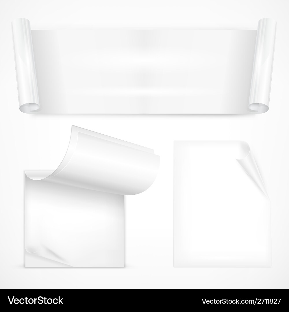 Set of white sheet papers Royalty Free Vector Image