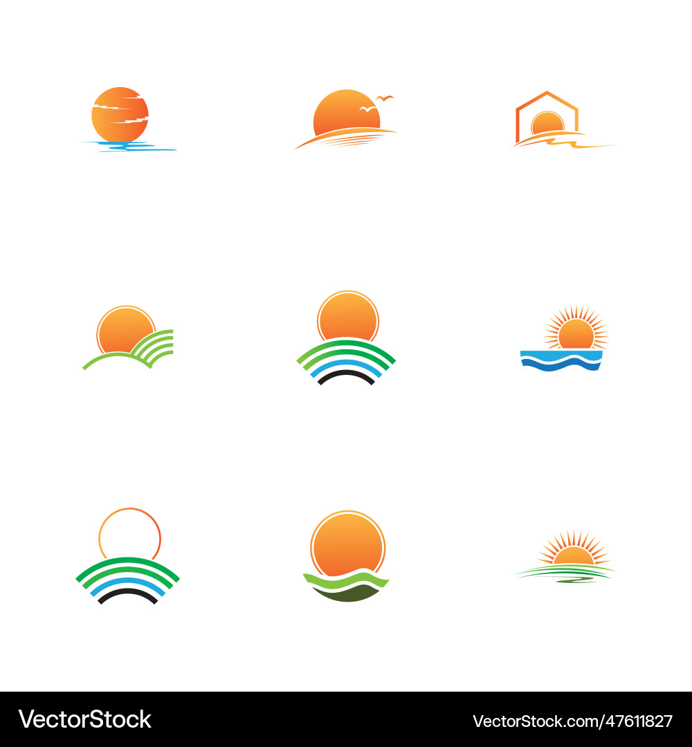 Sunrise logo template icon logo Royalty Free Vector Image