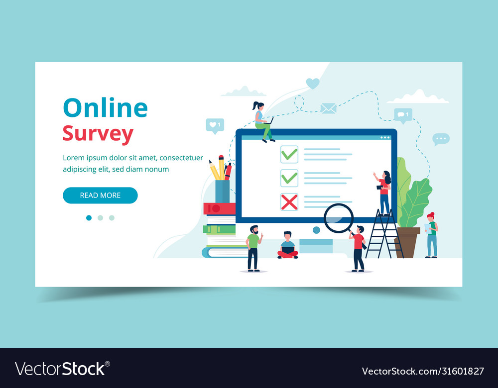 Survey online customer satisfaction computer Vector Image