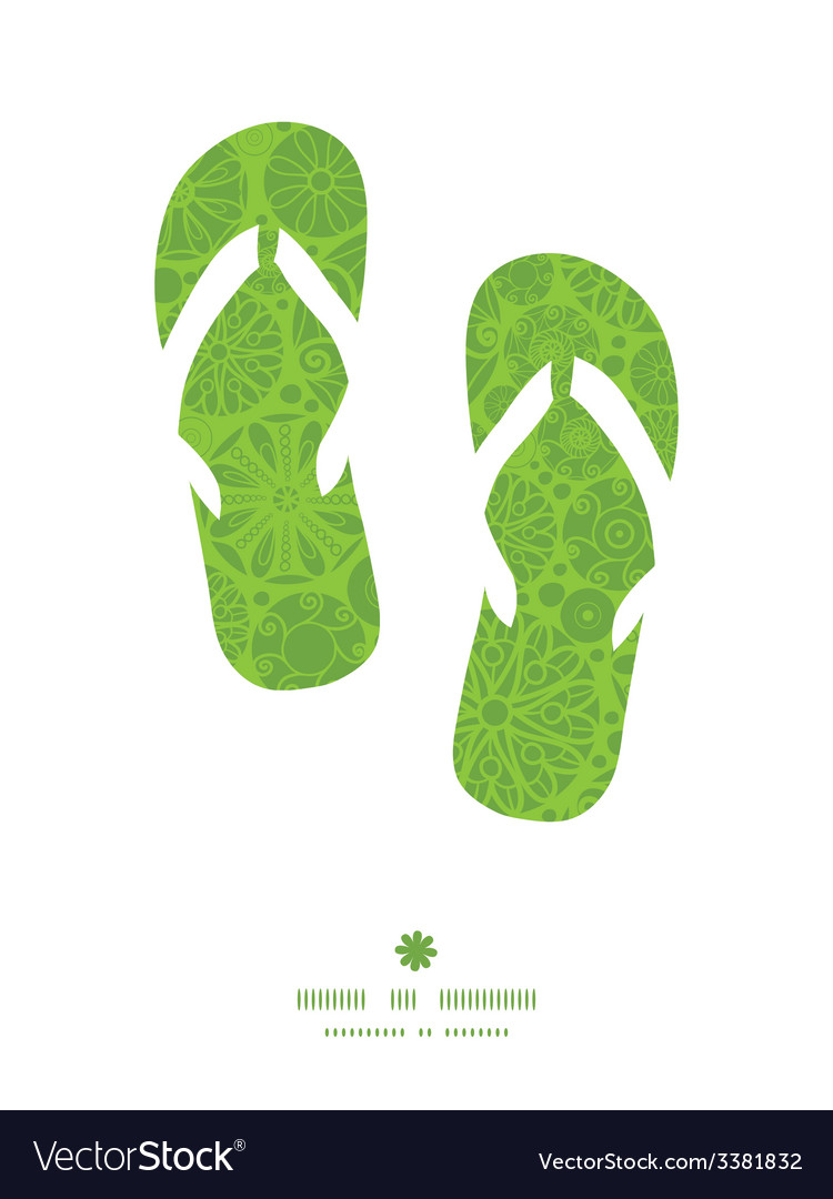 Abstract green and white circles flip flops Vector Image