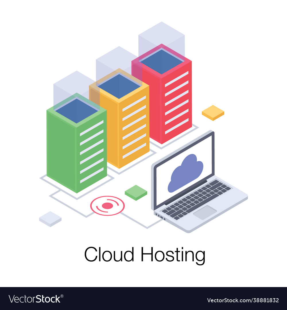 Cloud hostingtechnology Royalty Free Vector Image