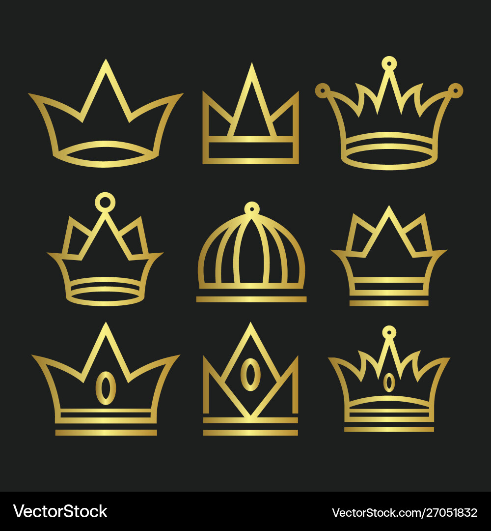Crown royal king logo design abstract emblem Vector Image