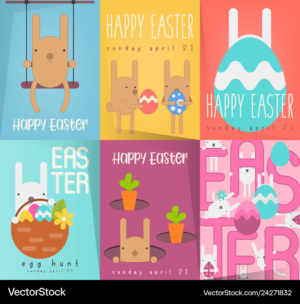 Easter posters set Royalty Free Vector Image - VectorStock