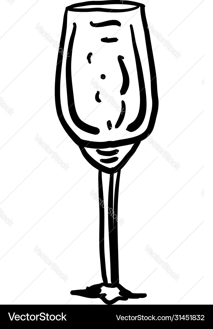 Glass drawing on white background Royalty Free Vector Image