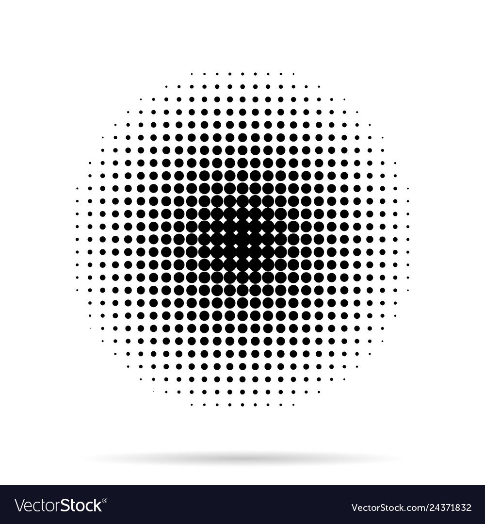 Halftone dots radial with shadow on white Vector Image Halftone dots radial with shadow on white Vector Image