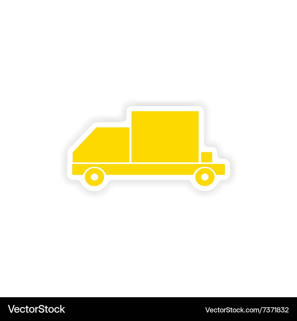 Icon sticker realistic design on paper car freight