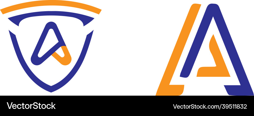 Letter a logo designs with a and shield icon Vector Image