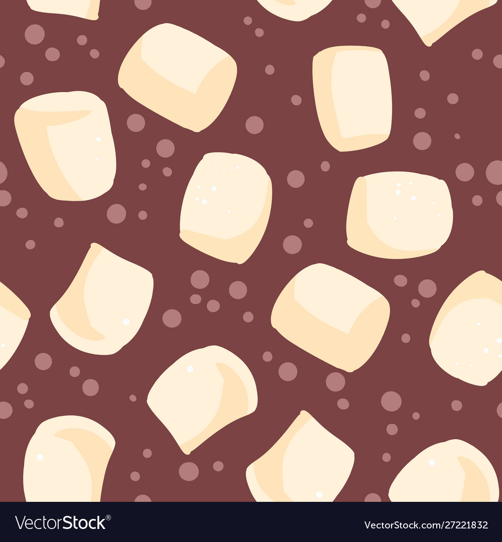 Marshmallow in cocoa seamless pattern cup Vector Image