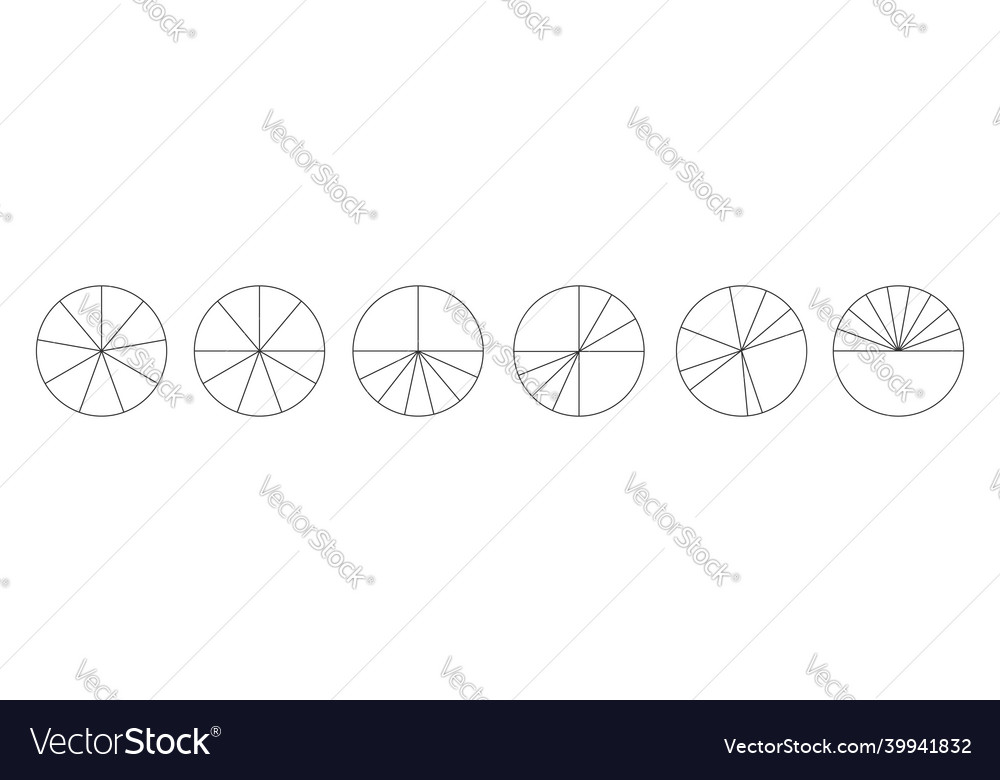 Outline circles divided in 9 segments isolated Vector Image Outline circles divided in 9 segments isolated Vector Image