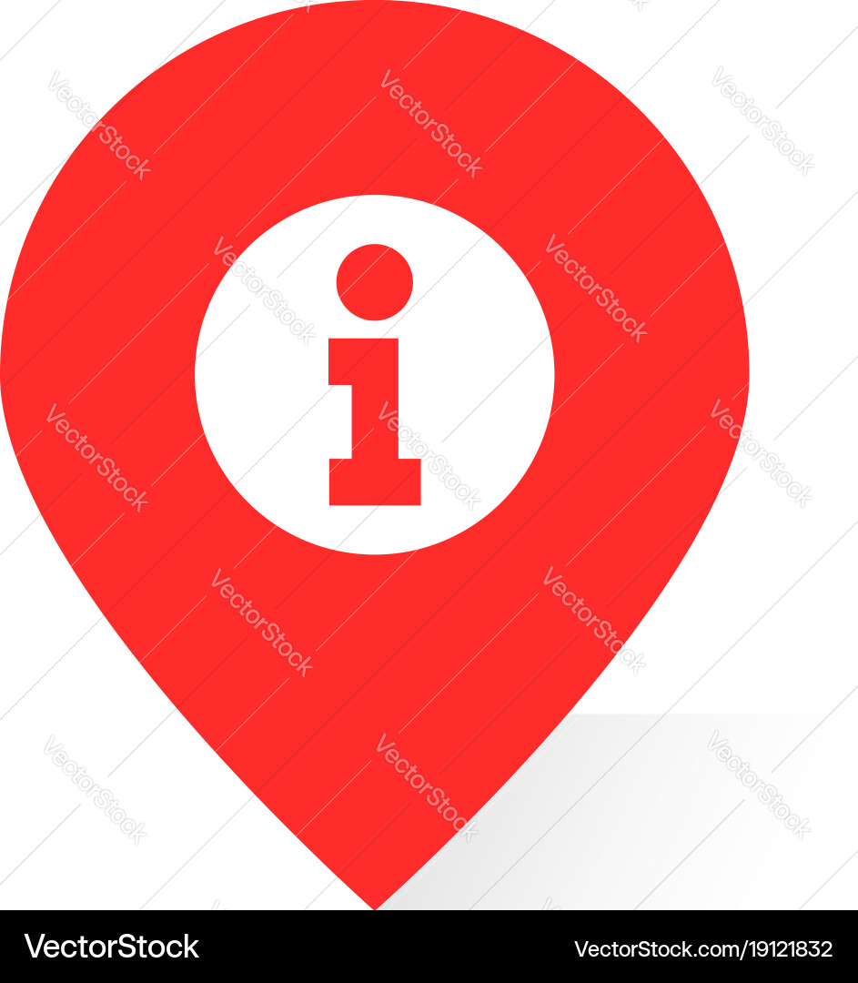 Red information logo like map pin or geotag Vector Image