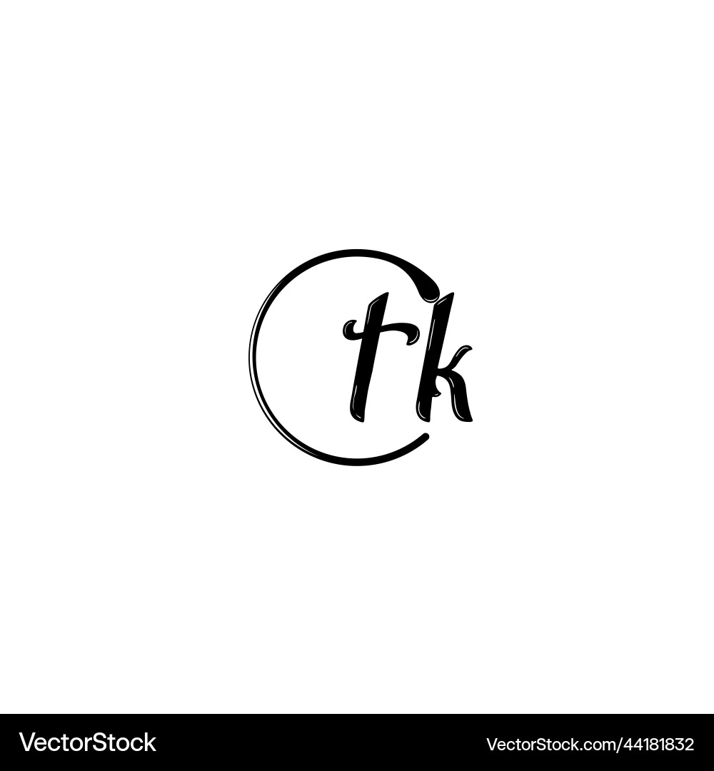 Tk stylish fashion logo initial concept with high Vector Image