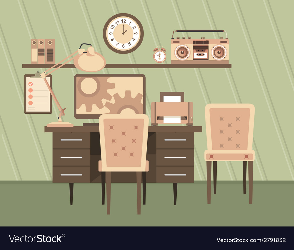 Workspace office Royalty Free Vector Image - VectorStock