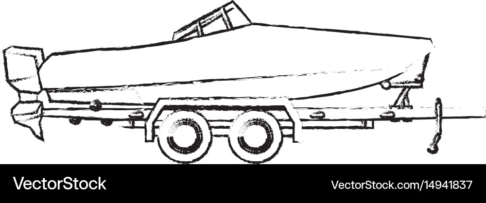 Boat with trailer transport maritime image Vector Image