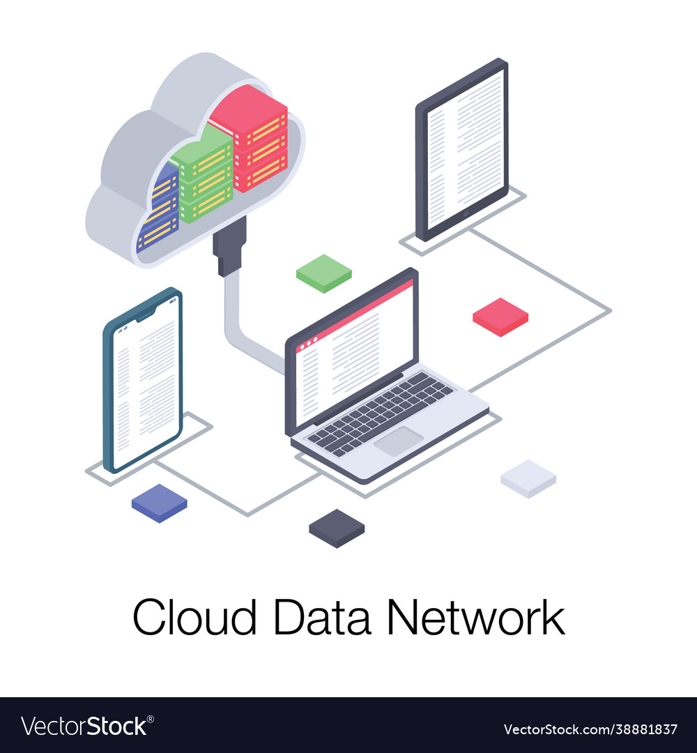 Cloud data network Royalty Free Vector Image - VectorStock