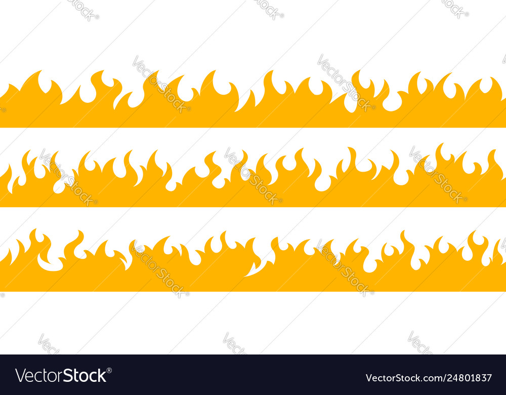 Fire flame frame borders Royalty Free Vector Image